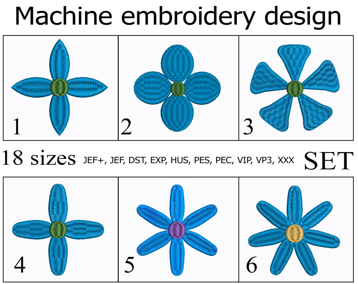 Flower Machine Embroidery Design 18 Sizes - Etsy