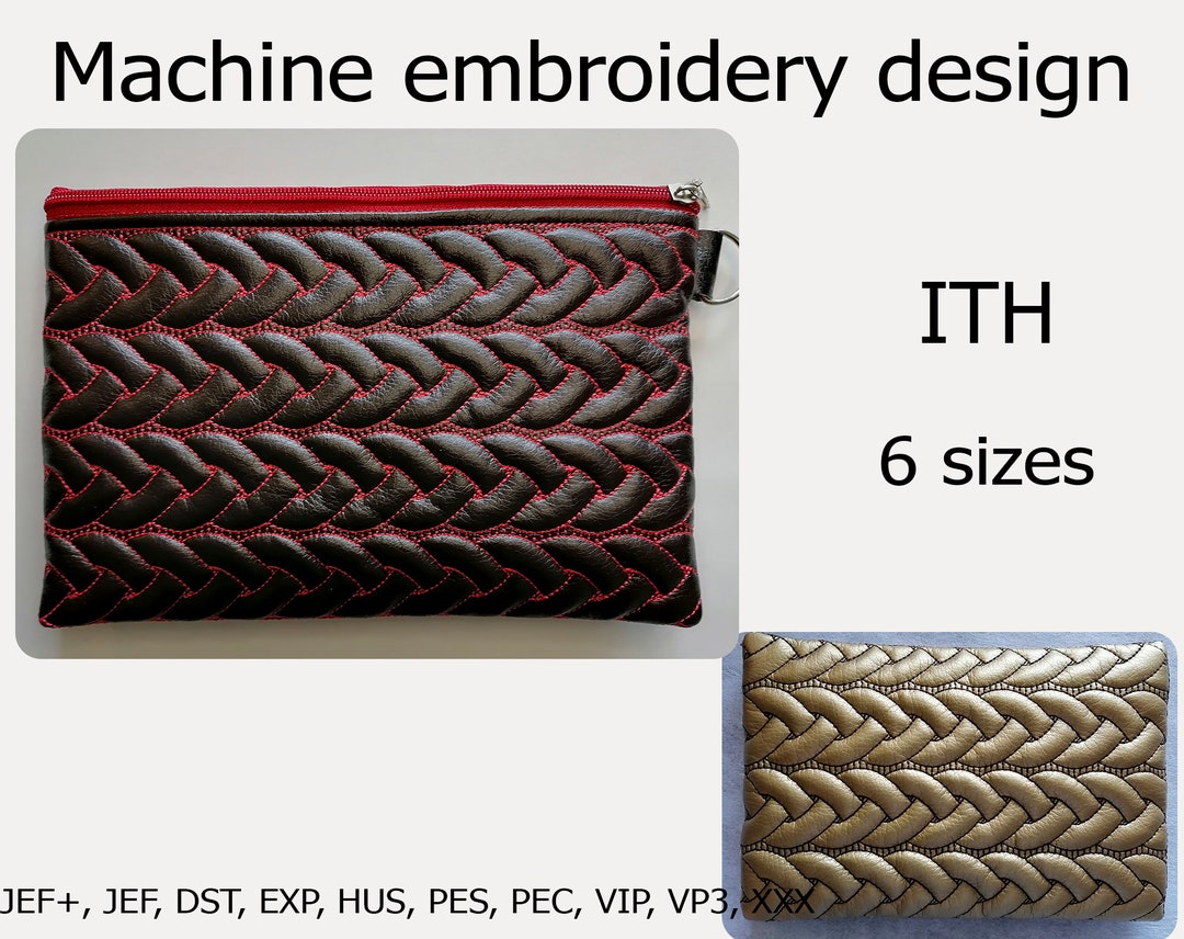 ITH Bag Braid Machine Embroidery Designs in the Hoop Cosmetic Bag ITH ...