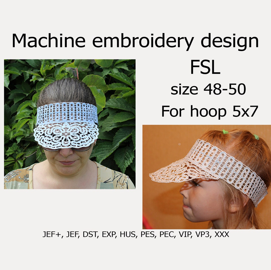 FSL Embroidery Design Visor Caps Hat for Lady Freestanding Lace ...
