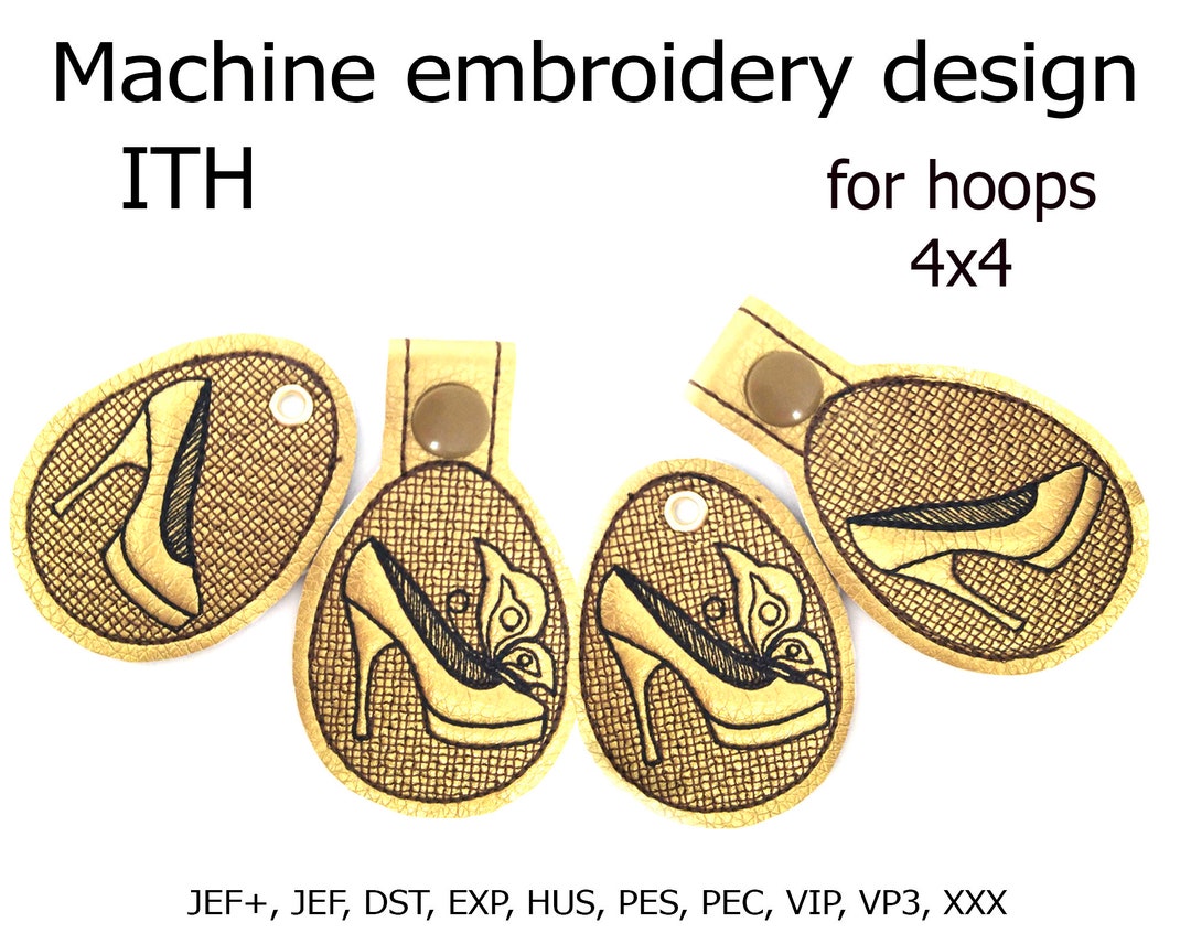 In the Hoop Key Fob Butterfly Shoe Embroidery Design ITH Projects for ...