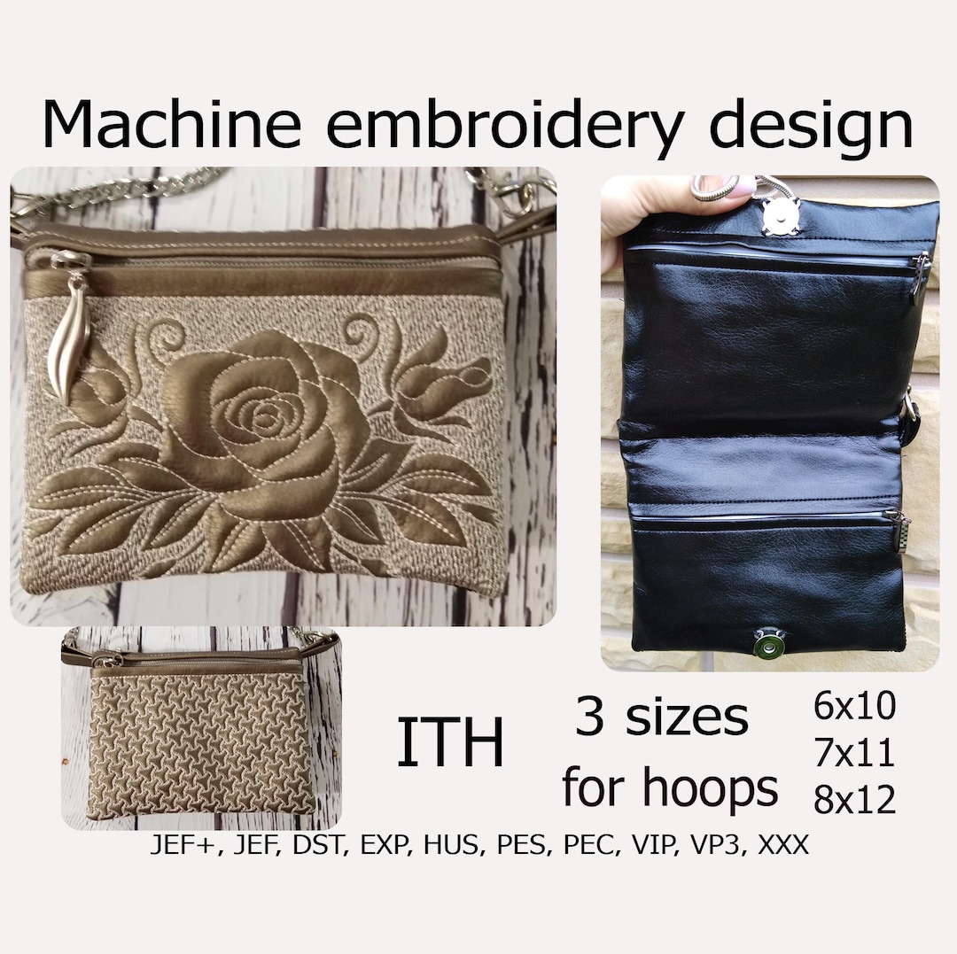 In the Hoop Zip Bag Rose Embroidery Design ITH Phone Case ITH Projects ...