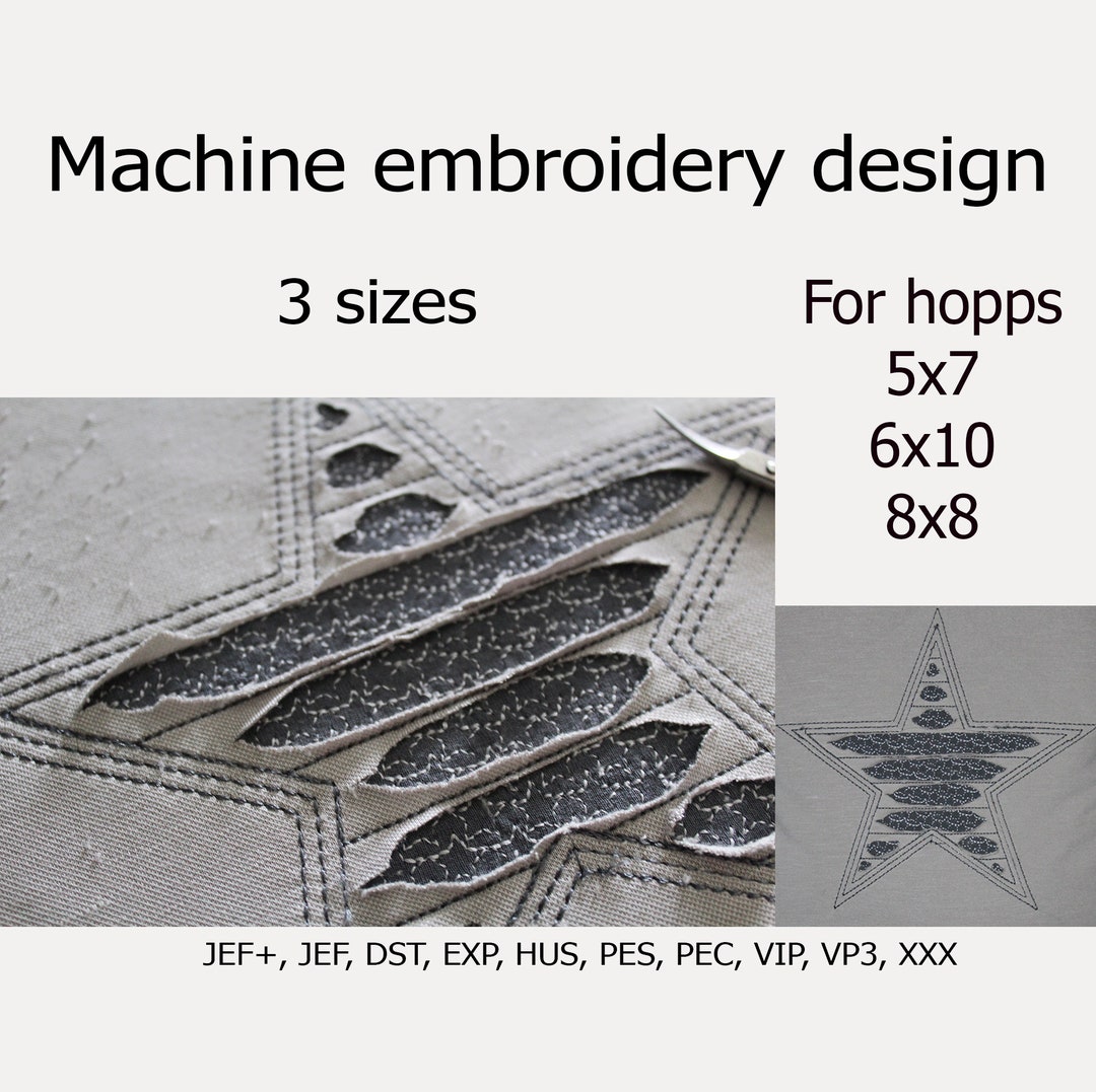 Machine Embroidery Design Star Embroidery Pattern Application Cutwork ...