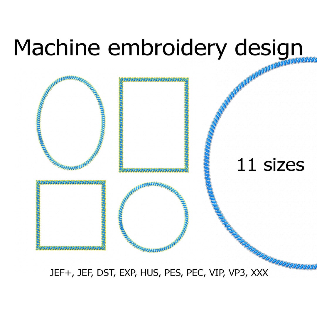 Frame Rope Square Oval Circle Rectangle Machine Embroidery Design File ...