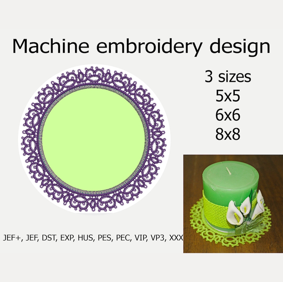 FSL Embroidery Design Mug Rug Tatting Freestanding Lace Embroidery ...