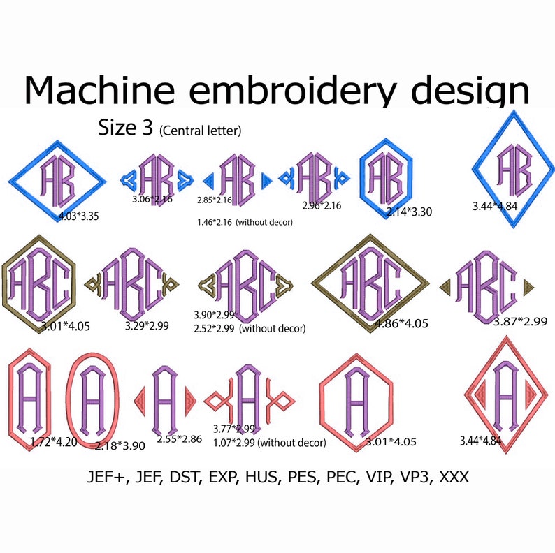 Monogram Embroidery Designs Decor Font Embroidery File - Etsy
