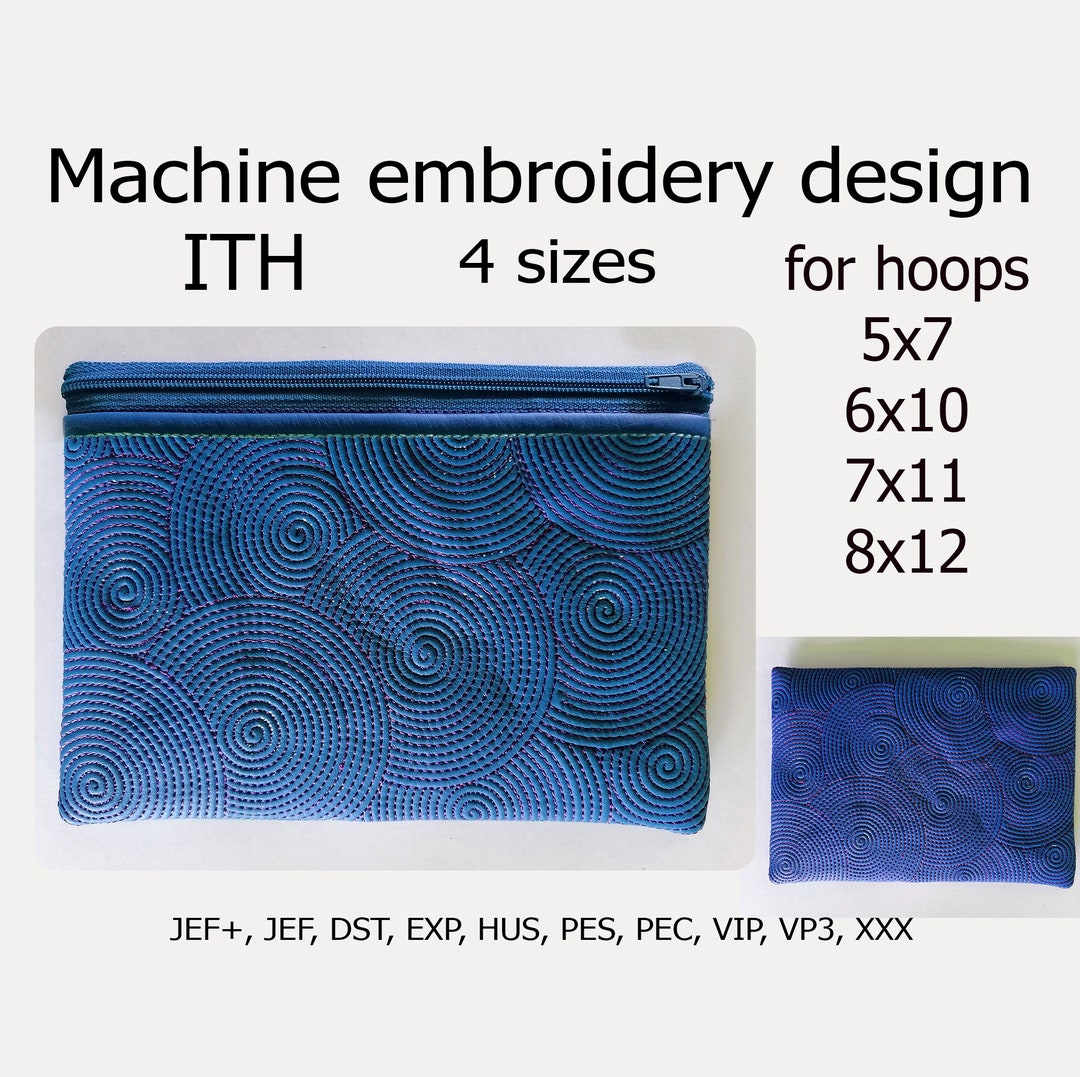 In the Hoop Bag Machine Embroidery Design Spirals ITH Project - Etsy