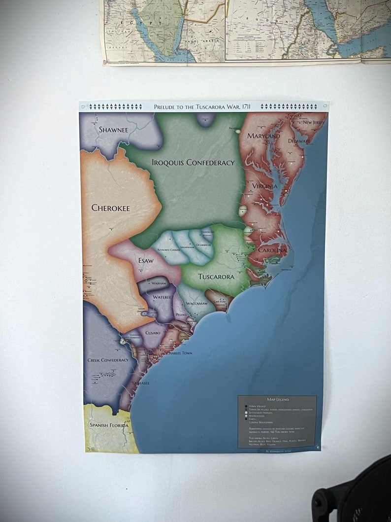 Historical Map: Prelude to the Tuscarora War, 1711 - Etsy
