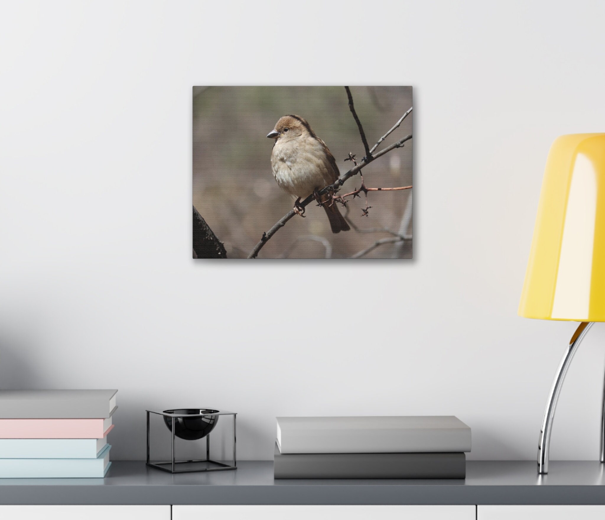 Adorable Little Bird Canvas Wall Art Bird Photo Print Nature Home Decor ...