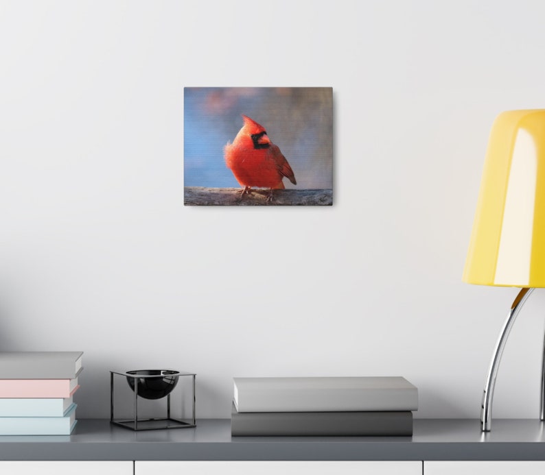 Gorgeous Red Cardinal Canvas Wall Art Bird Photo Print Nature Home ...