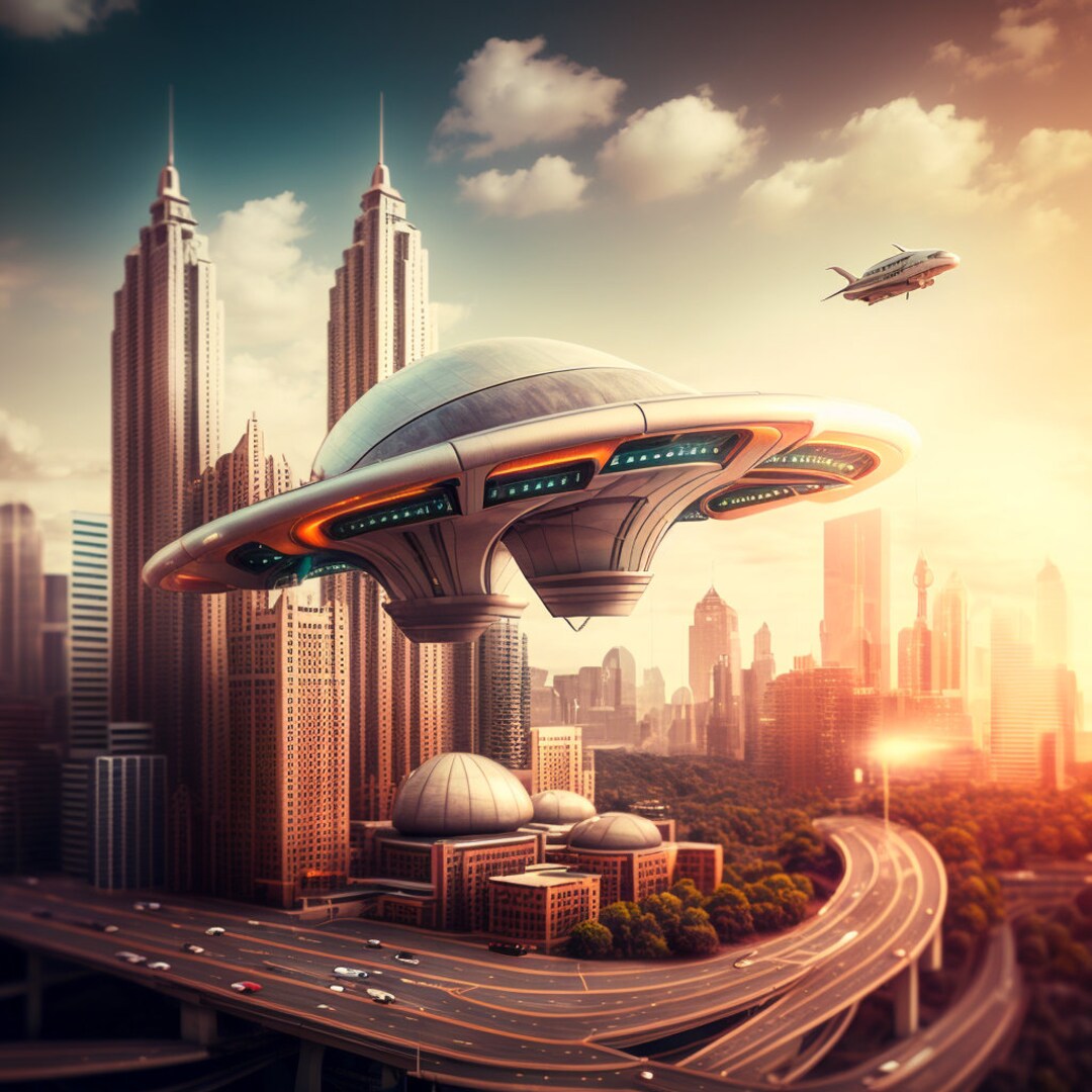 Futuristic City| Futuristic City Sticker Pack| Sci-fi Retro Cityscape ...