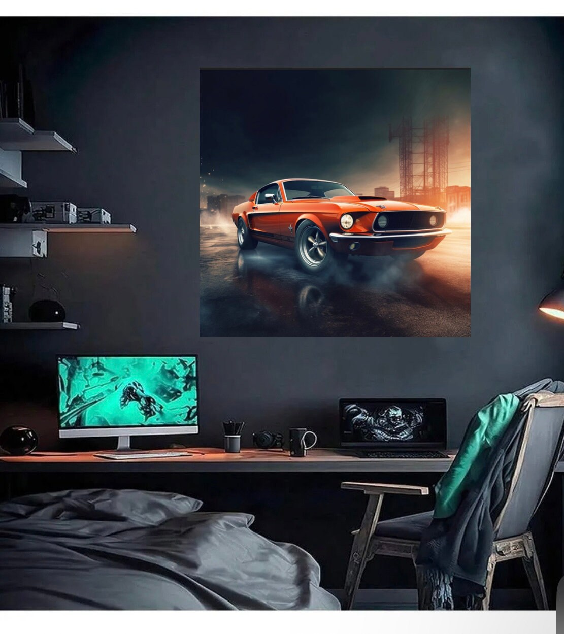 Ford Mustang Sticker Decal| Realistic Sticker Showing Ford Mustang in a ...