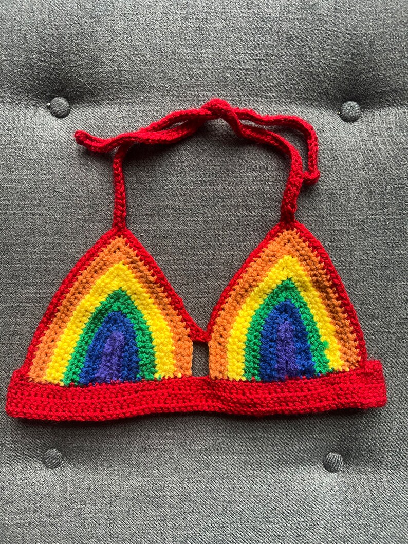 Rainbow Crochet Bralette - Etsy