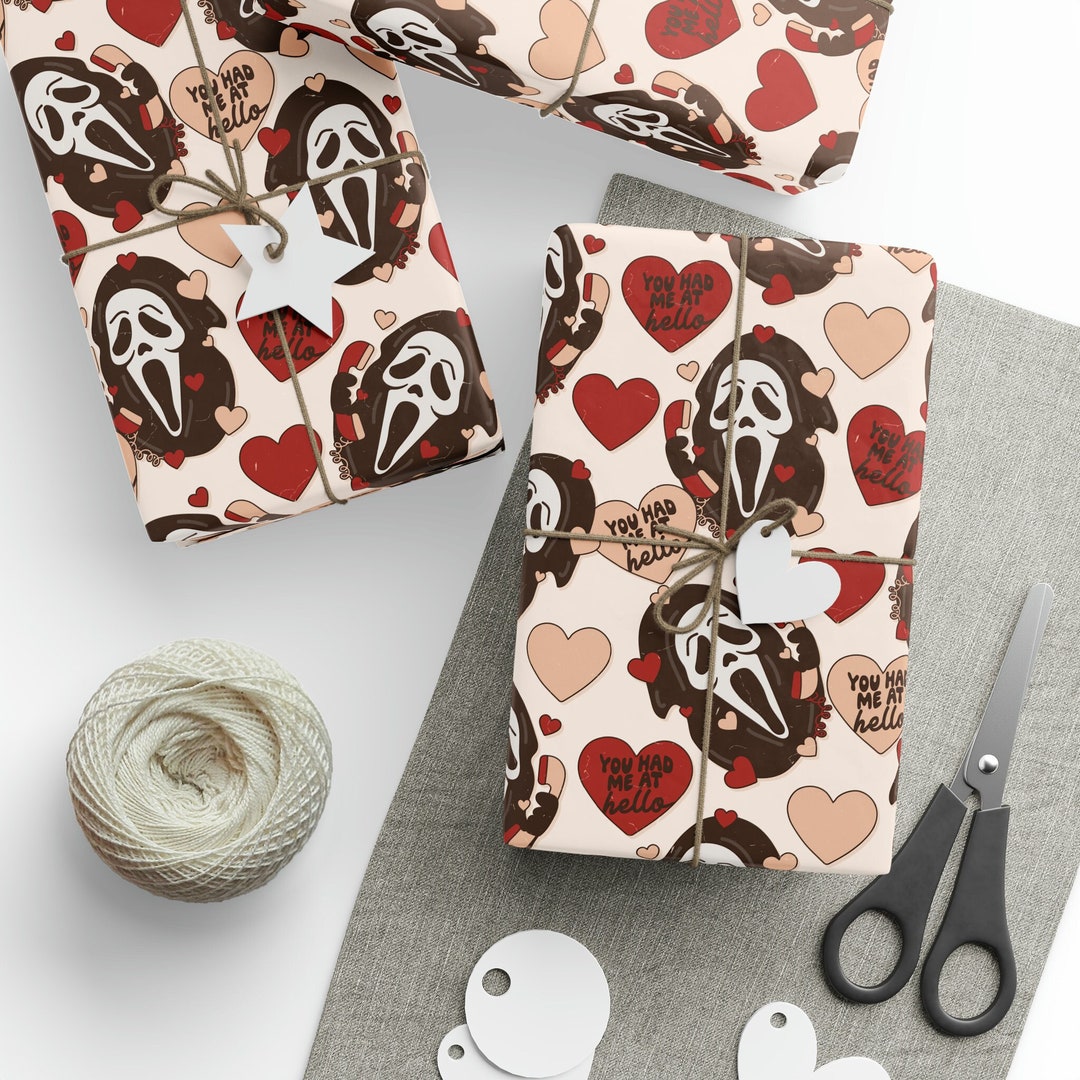 Scream Ghost Face Valentines Day Wrapping Paper - Etsy