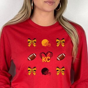 KC Football Shirt Women, Kansas City Football Fan Sweatshirt, KC Heart ...