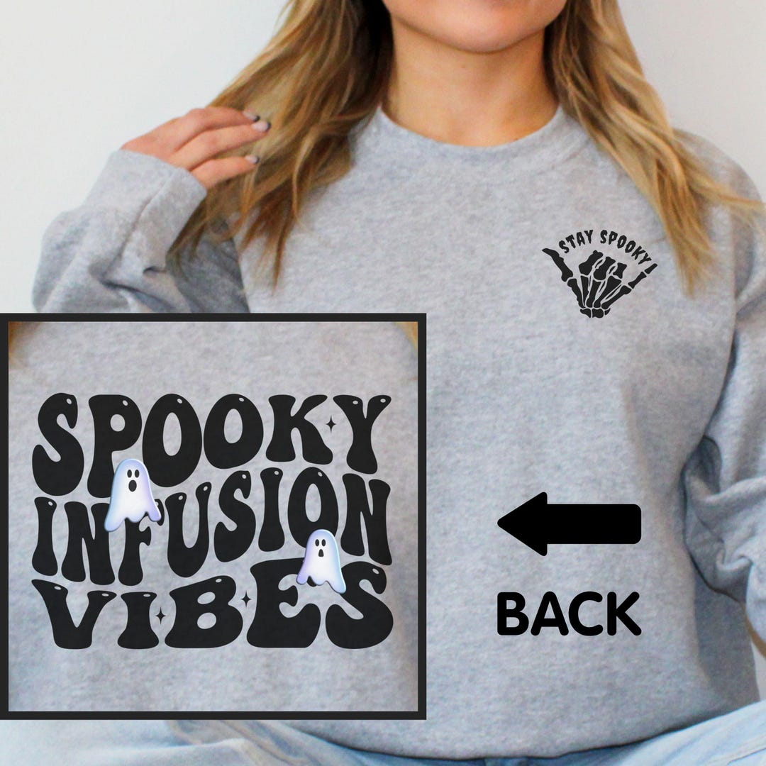 IV Infusion Nurse Shirt Halloween, Spooky Infusion Nurse Crewneck ...
