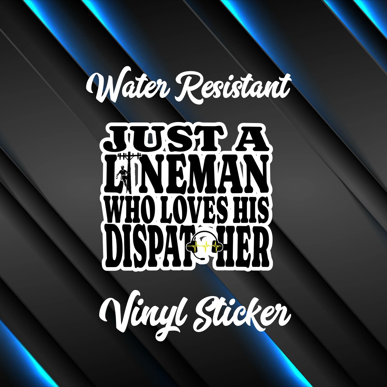 Lineman Dispatcher Sticker, Lineman and Dispatcher Couple Car Decal ...
