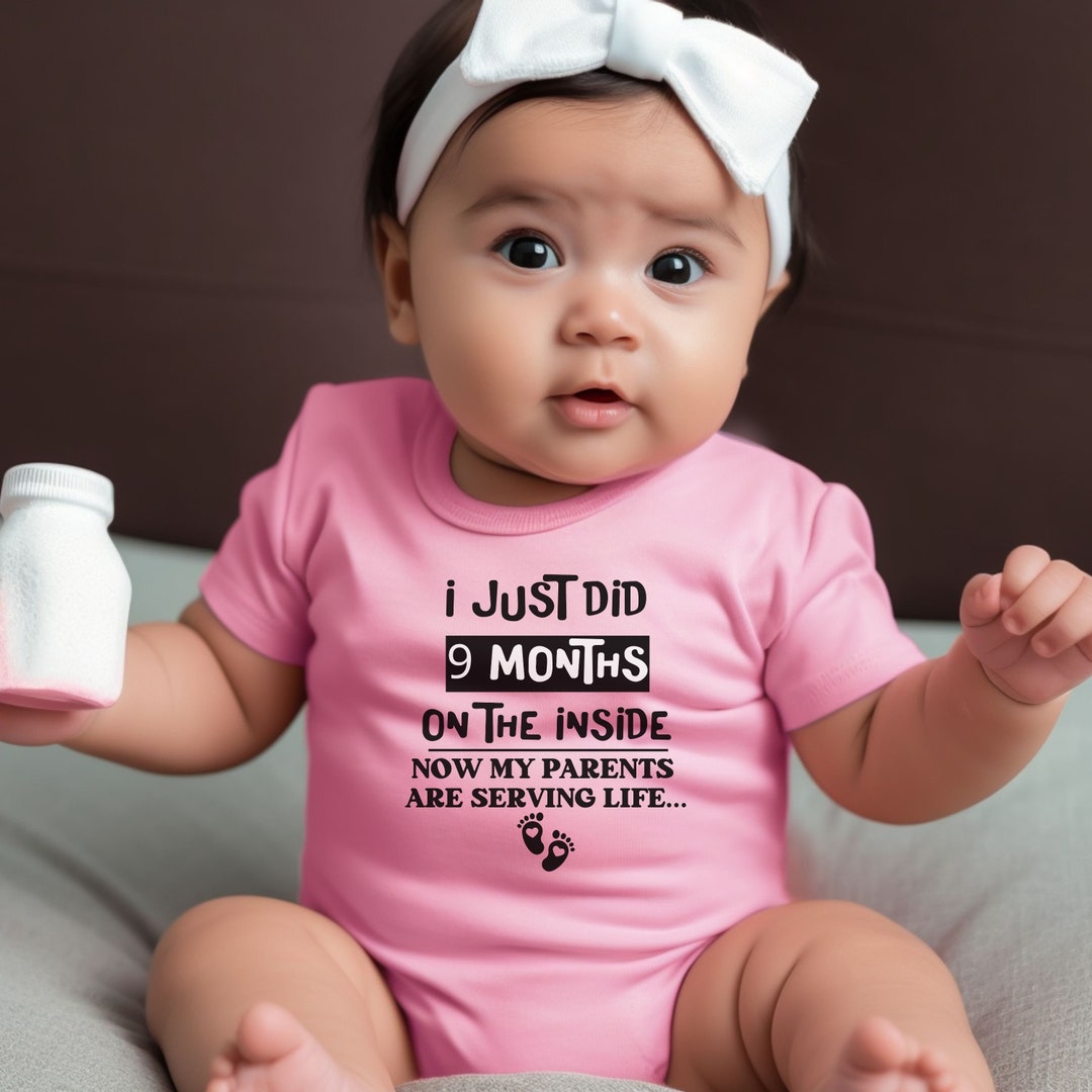 Just Did 9 Months on the Inside Baby Bodysuit, Funny Newborn Baby ...