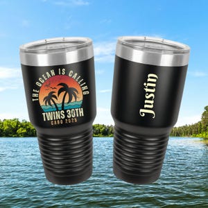 50th Birthday Trip Wine Tumbler, Personalized Cabo Birthday Beach Trip ...