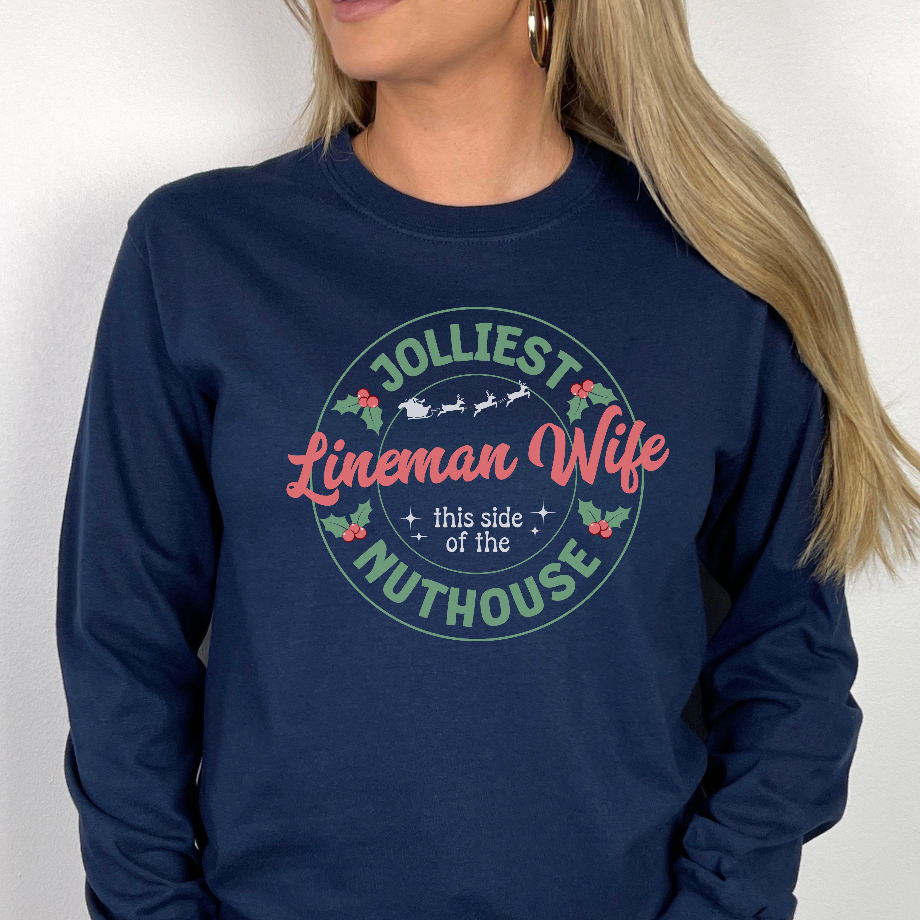 Lineman Wife Shirt Christmas, Line Wife Christmas Sweatshirt, Linewife ...