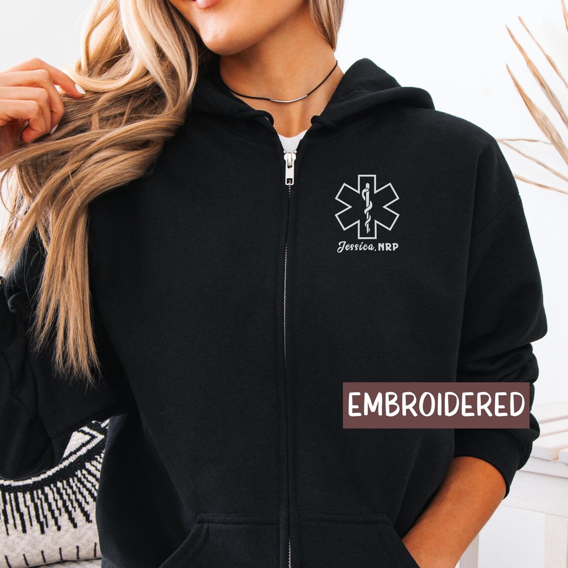 Embroidered Paramedic Jacket, Female Paramedic Sweatshirt, Personalized ...