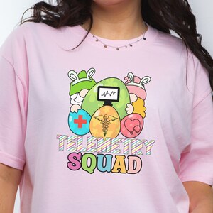 Telemetry Nurse Shirt Easter, Easter Telemetry Technician Shirt Comfort ...
