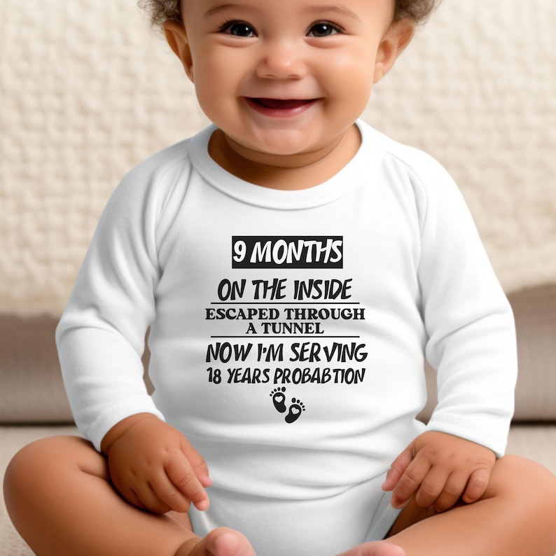 Just Did 9 Months on the Inside Baby Bodysuit, Funny Newborn Baby ...