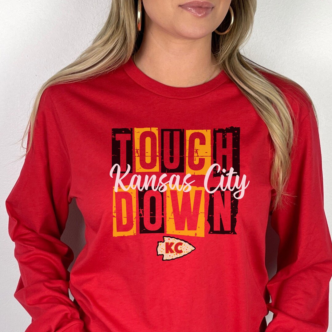 KC Football Shirt Women, Kansas City Football Fan Crewneck, KC Heart ...