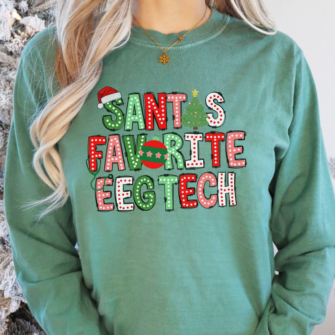Christmas EEG Tech Shirt, EEG Tech Holiday Apparel, EEG Tech Sweatshirt ...