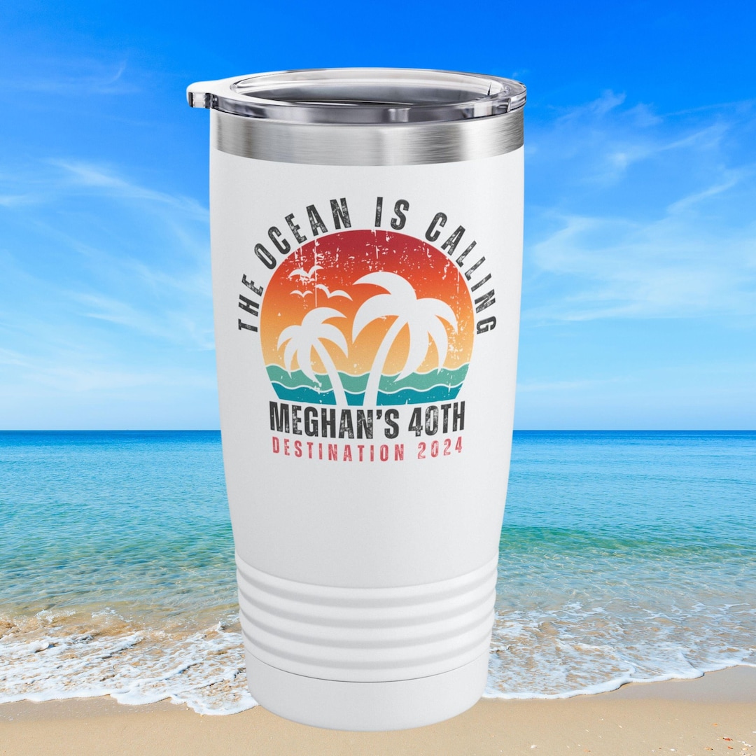50th Birthday Trip Tumbler, Personalized Ocean Cabo Birthday Trip Cup ...