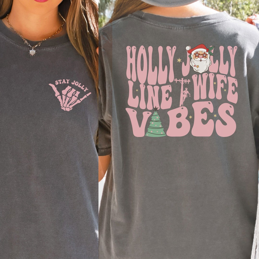 Lineman Wife Shirt Christmas, Line Wife Comfort Colors Christmas Shirt ...