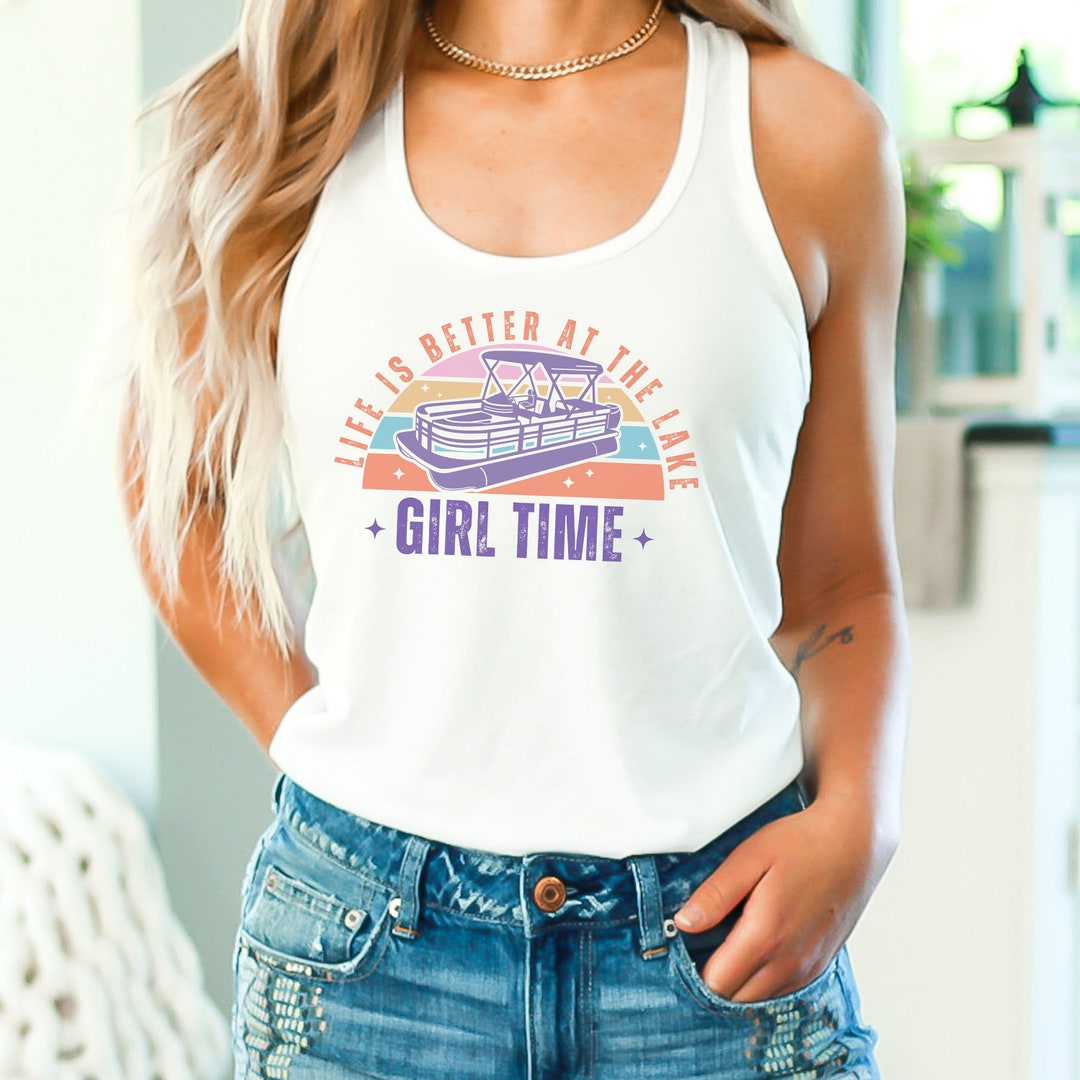 Lake Time Tank Top, Its Lake Time T-shirt, Girls Lake Time Vneck T ...