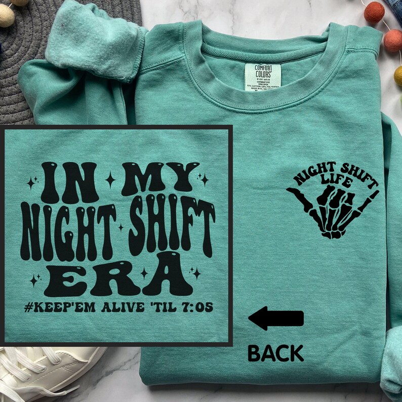 Night Shift Nurse Shirt, CNA Night Shift Comfort Colors Shirt, Custom ...