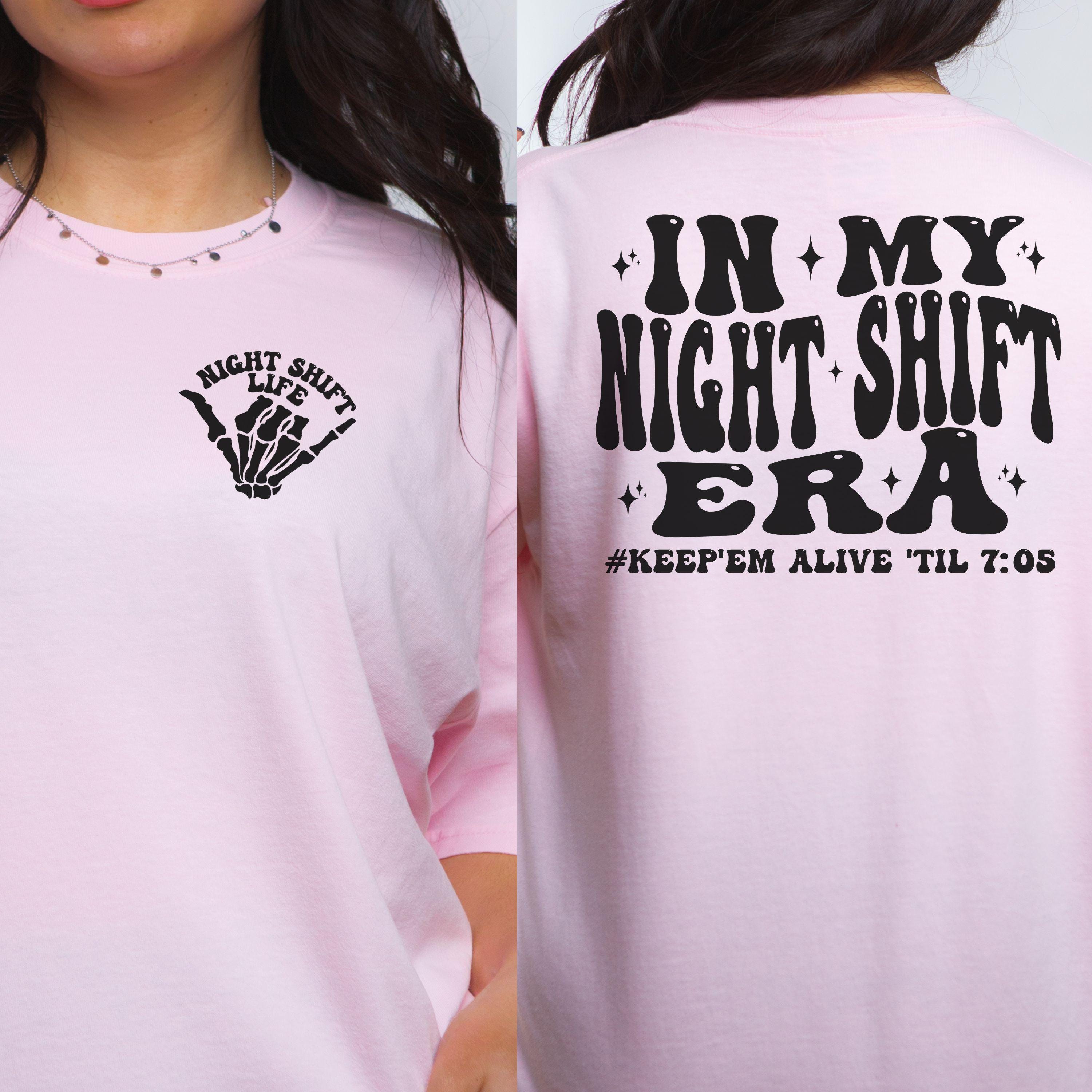 Night Shift Nurse Shirt, CNA Night Shift Comfort Colors Shirt, Custom ...
