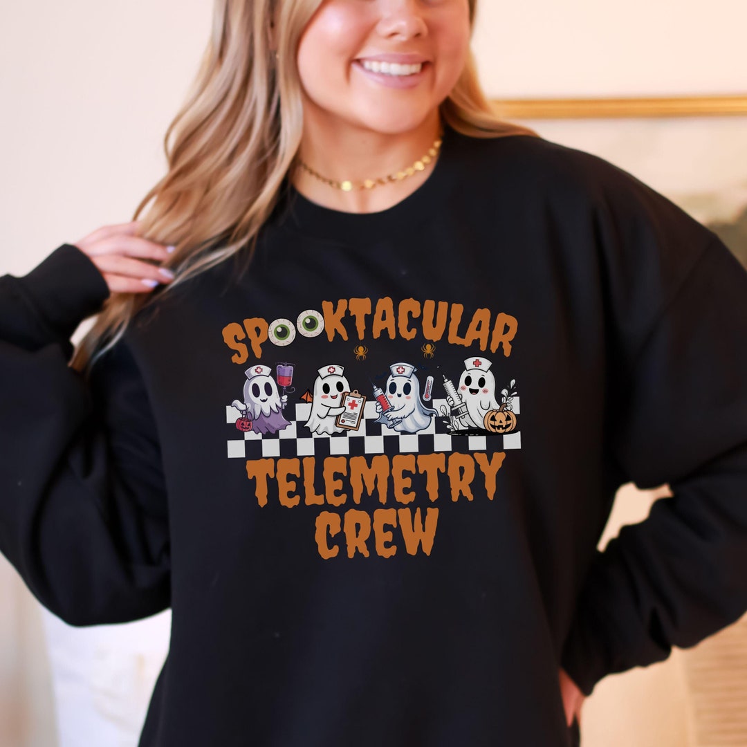 Telemetry Tech Halloween Shirt, Spooktacular Telemetry Nurse Sweatshirt ...
