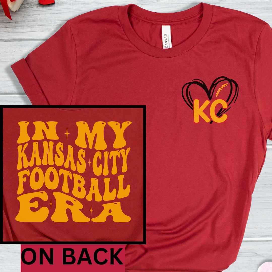 KC Football Shirt Women, Kansas City Football Fan Crewneck, KC Heart ...
