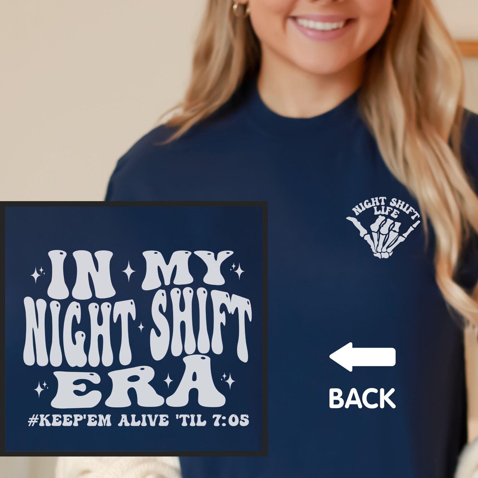 Night Shift Nurse Shirt, CNA Night Shift Comfort Colors Shirt, Custom ...