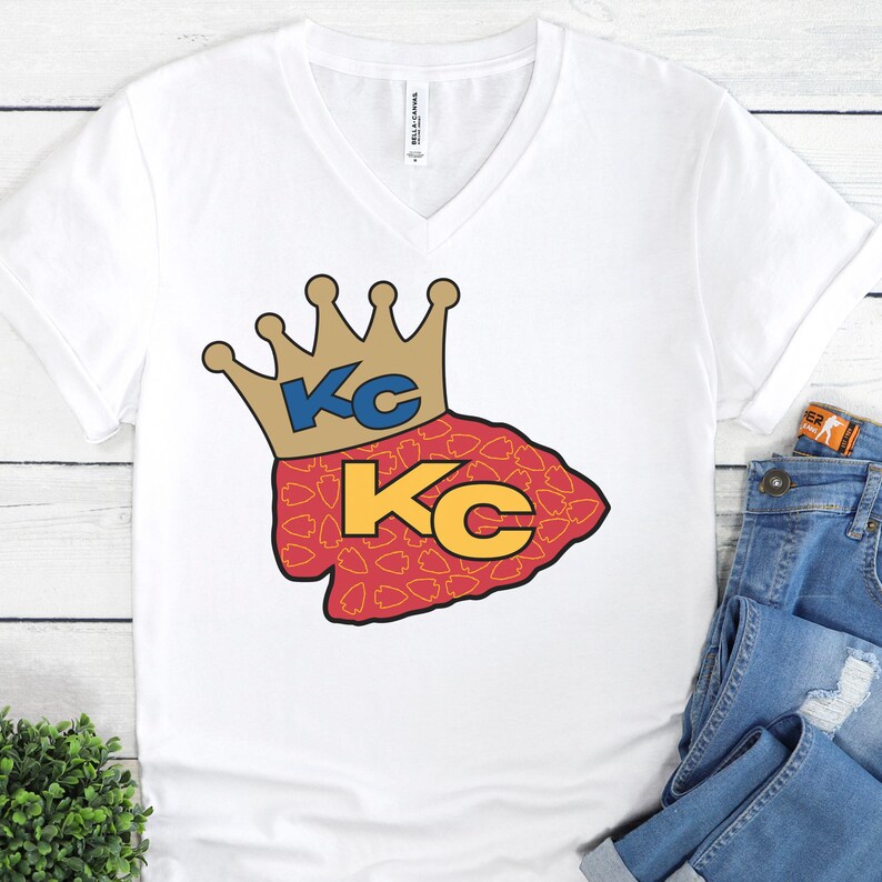 KC Football Shirt Women, Kansas City Baseball Fan Crewneck, KC Heart ...