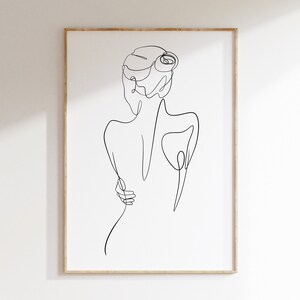 Female Figure Line Art Silhouette Print Line Art Print Figure Art Woman ...