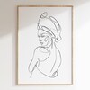 Bathroom Line Art, Woman in Robe, Woman Art, Bathroom Print, Digital ...