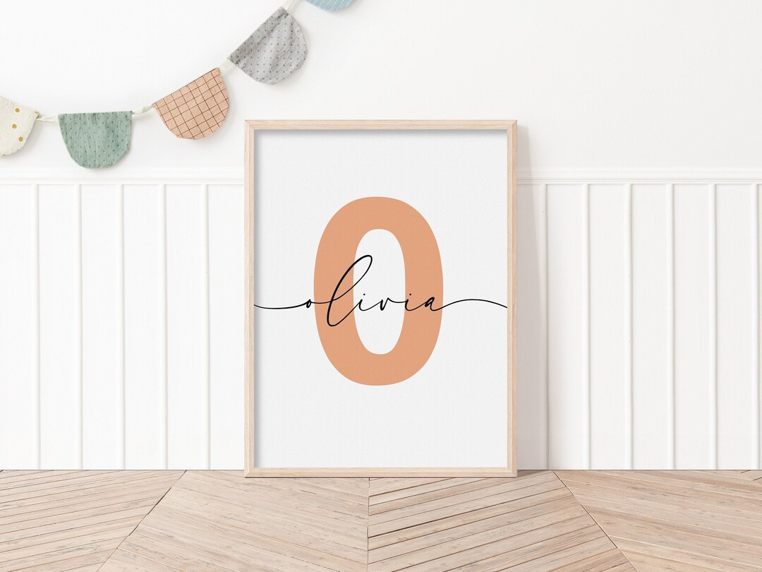 Custom Name Print, Baby Name Print, Nursery Print, Custom Initial Print ...