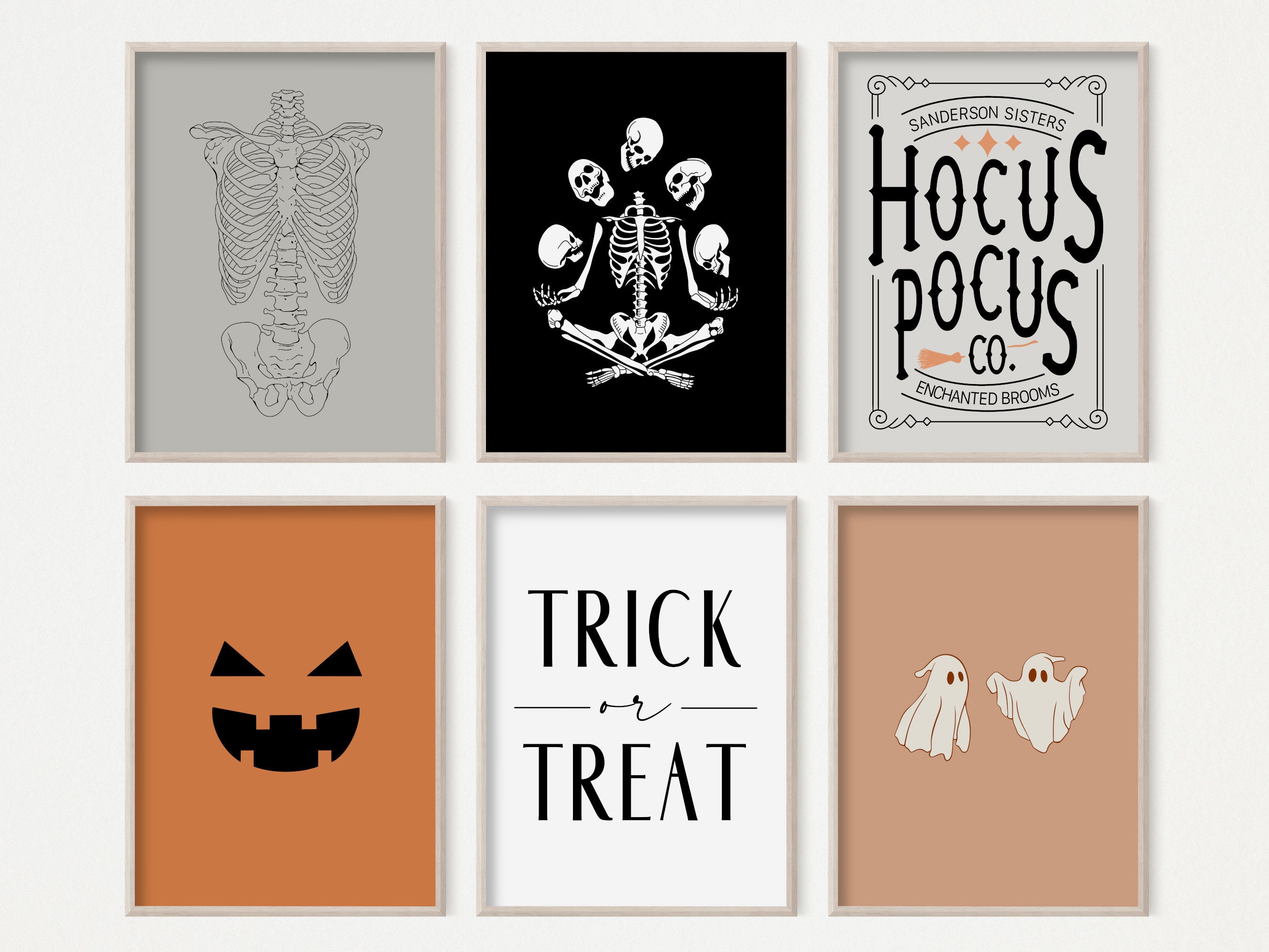 Halloween Prints Set of 6 Printable Set Halloween Wall Art Halloween ...