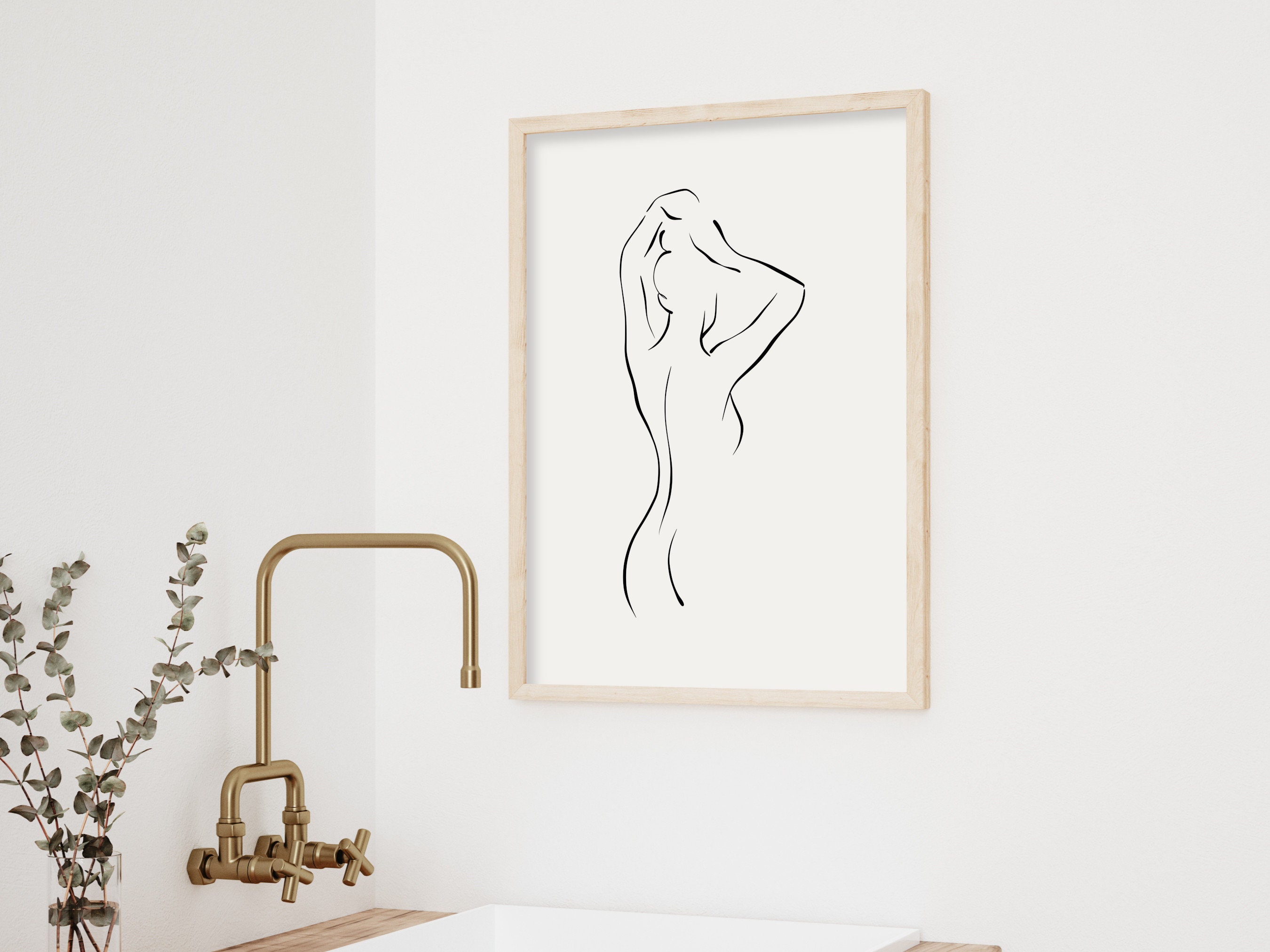 Female Figure Line Art Silhouette Print Line Art Print Figure Art Woman ...