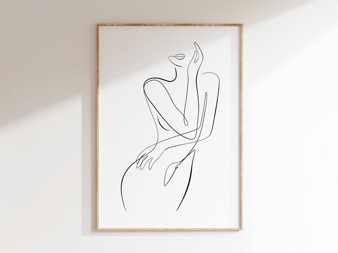 Female Figure Line Art | Silhouette Print | Line Art Print | Figure Art ...