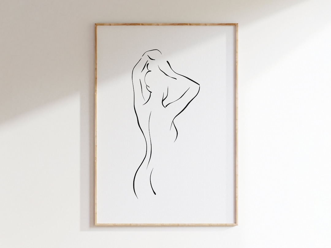 Female Figure Line Art | Silhouette Print | Line Art Print | Figure Art ...