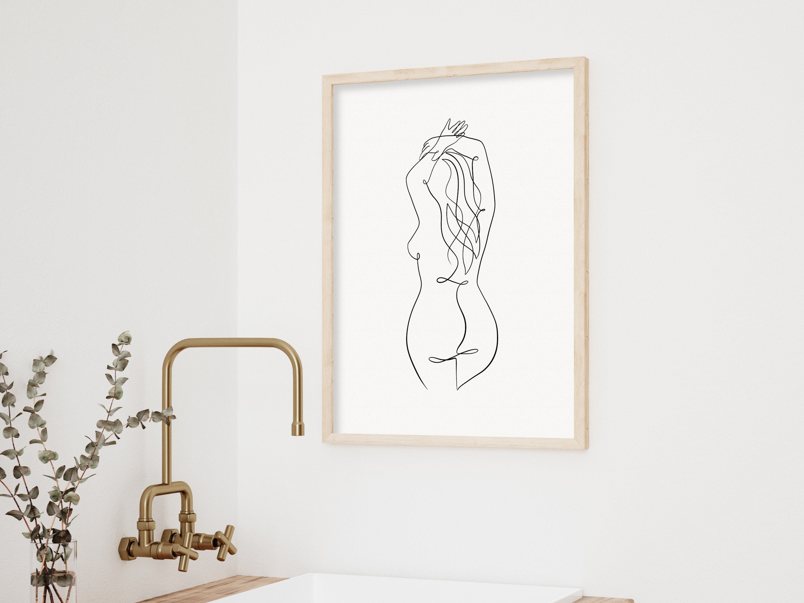 Female Figure Line Art Silhouette Print Line Art Print Figure Art Woman ...