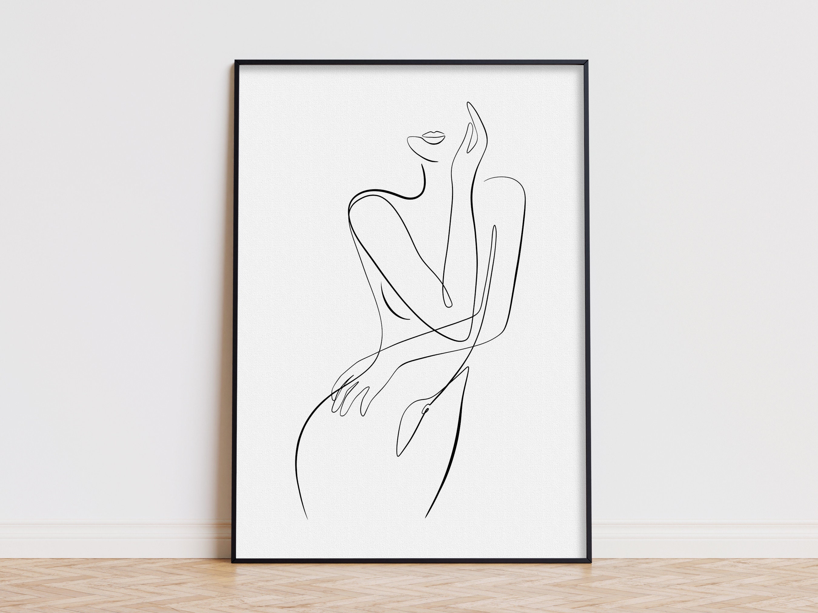 Female Figure Line Art Silhouette Print Line Art Print Figure Art Woman ...