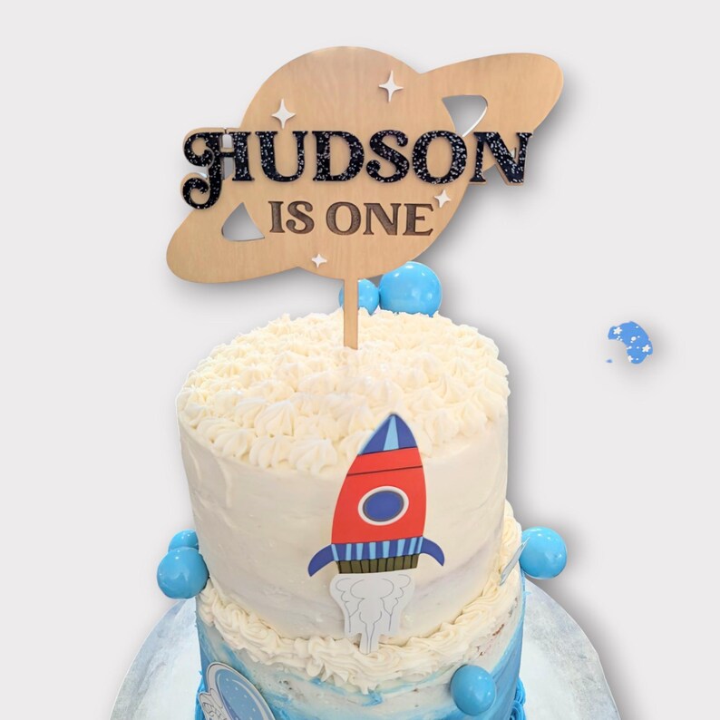 Space Theme Cake Topper, Outer Space Party Decorations, Space First ...