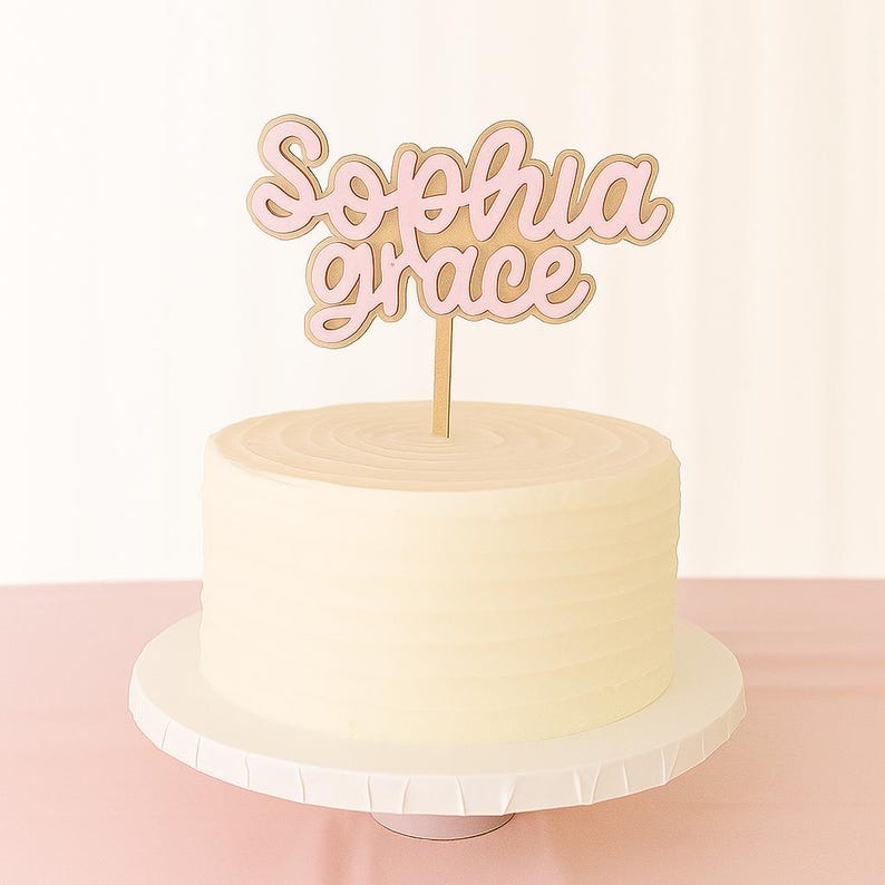 Personalized Baby Shower Cake Topper: Maple Wood & Acrylic, Keepsake ...