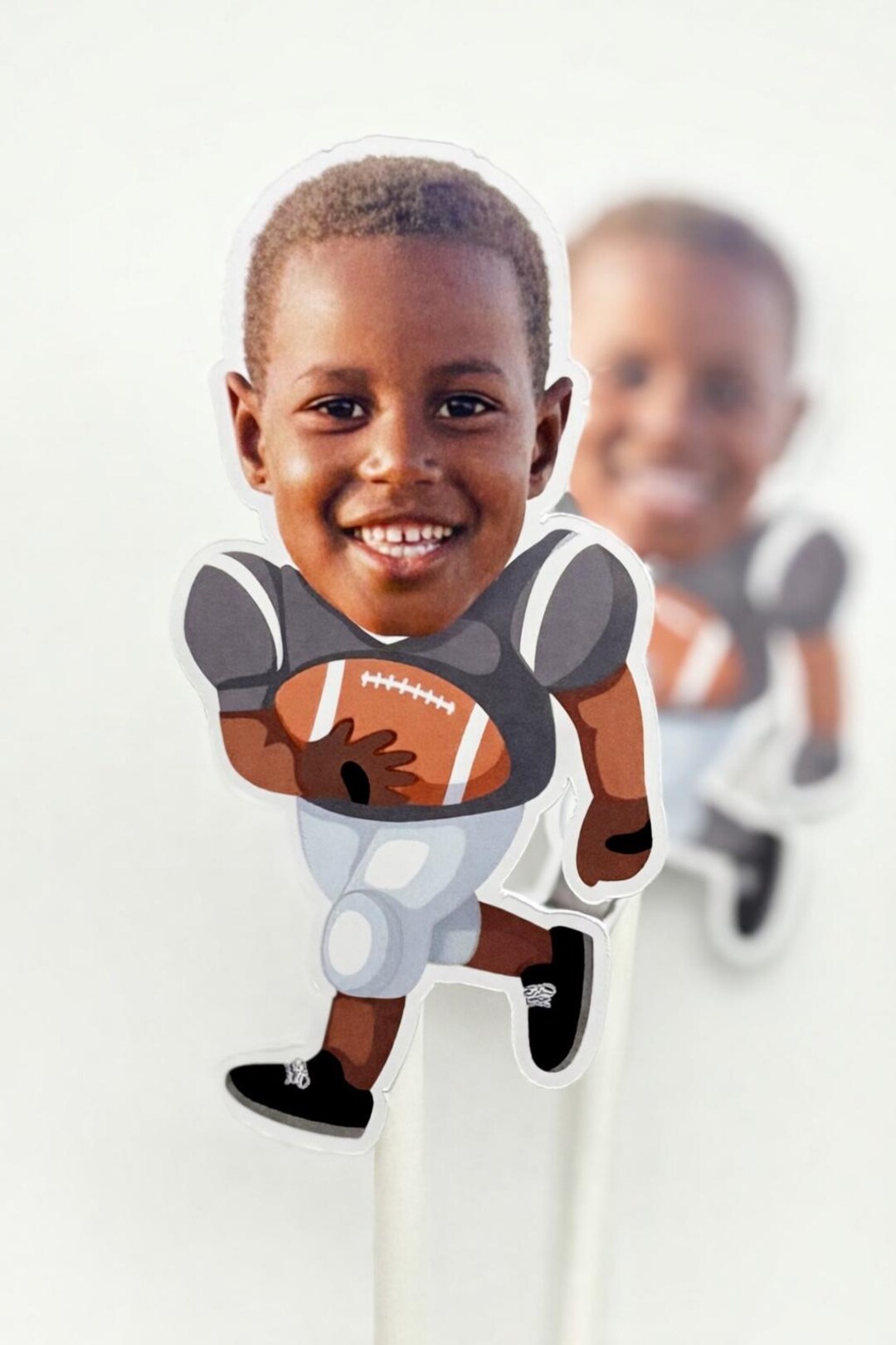 Football Themed Face Cupcake Toppers for Birthdays, Grooms, and Special ...