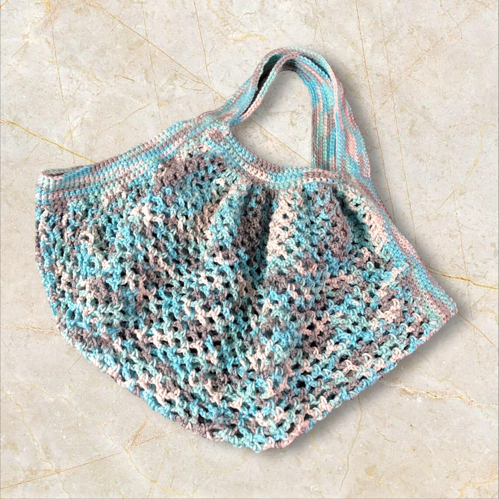 Handmade Crochet Icelandic Market Bag / Mesh Open Weave Shopping Bag ...